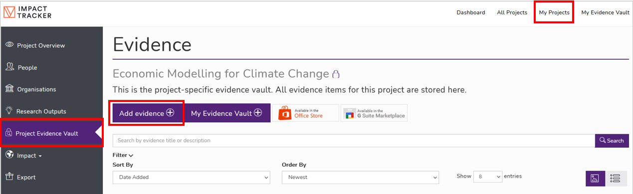 Add Project Evidence - Systems Training Hub - University of Queensland